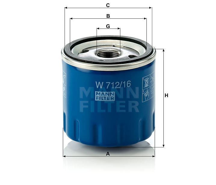 MANN Filter Oliefilter W 712/16 - De Olie Concurrent
