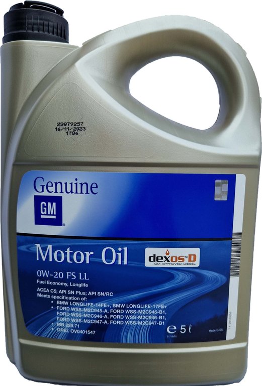 Opel Origineel 0W20 Dexos D 5 Liter - De Olie Concurrent